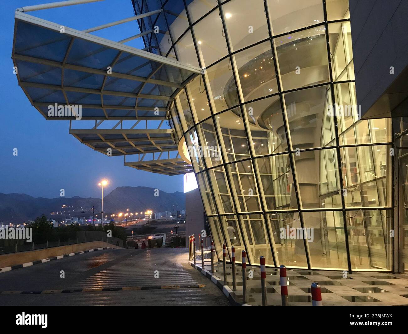 An Inclined Glass wall or Facade with aluminum framed for an high rise ...