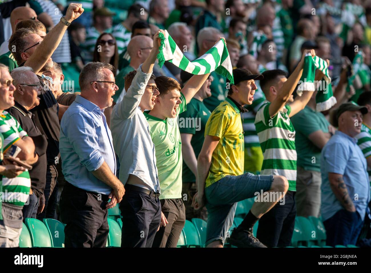 Celtic fans in the stands during the UEFA Champions League second ...