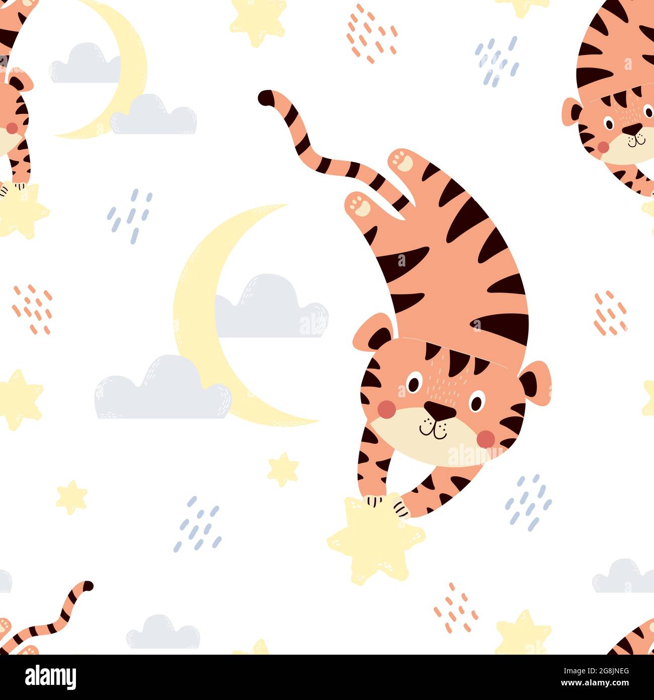 Art & Collectibles cute tiger Seamless Repeating Pattern File Cute ...