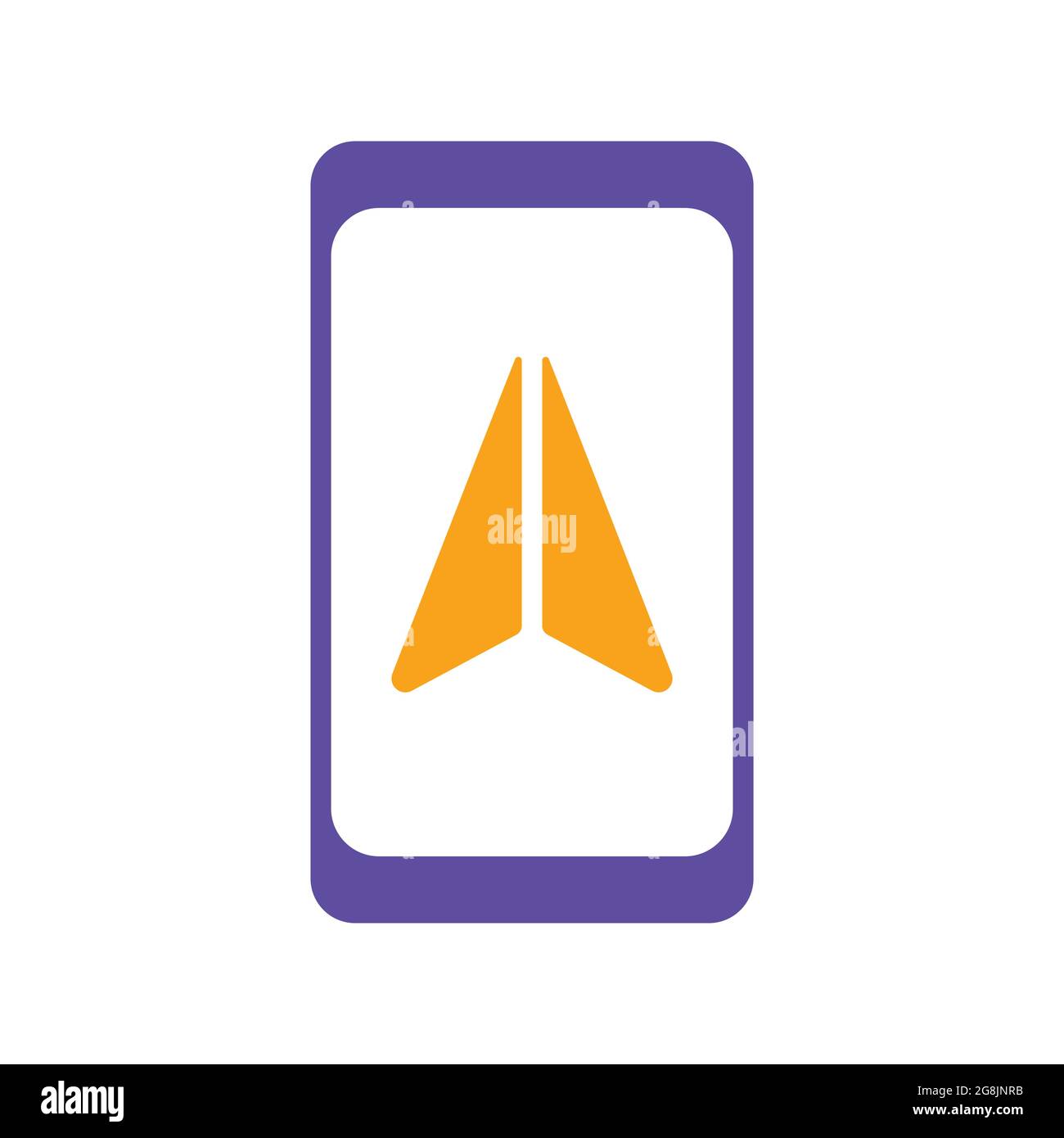 Smartphone with navigator vector glyph icon. Navigation sign. Graph ...