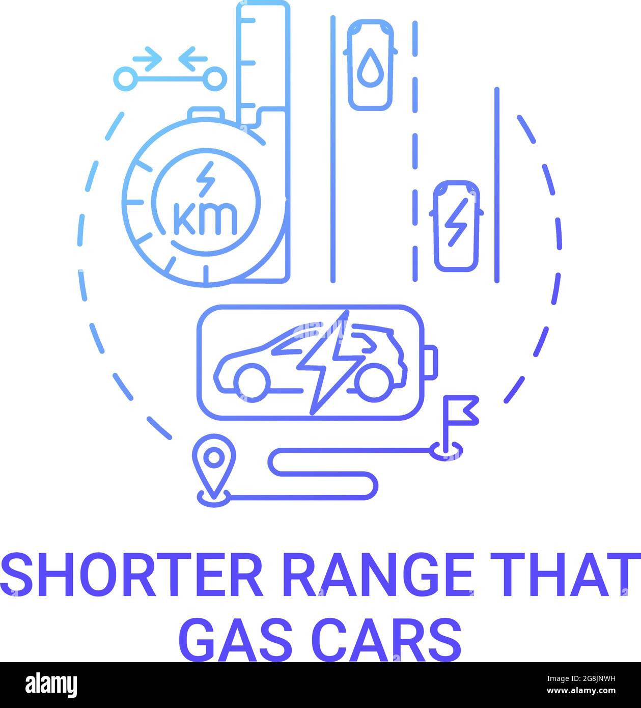 EV short range concept icon Stock Vector Image & Art - Alamy