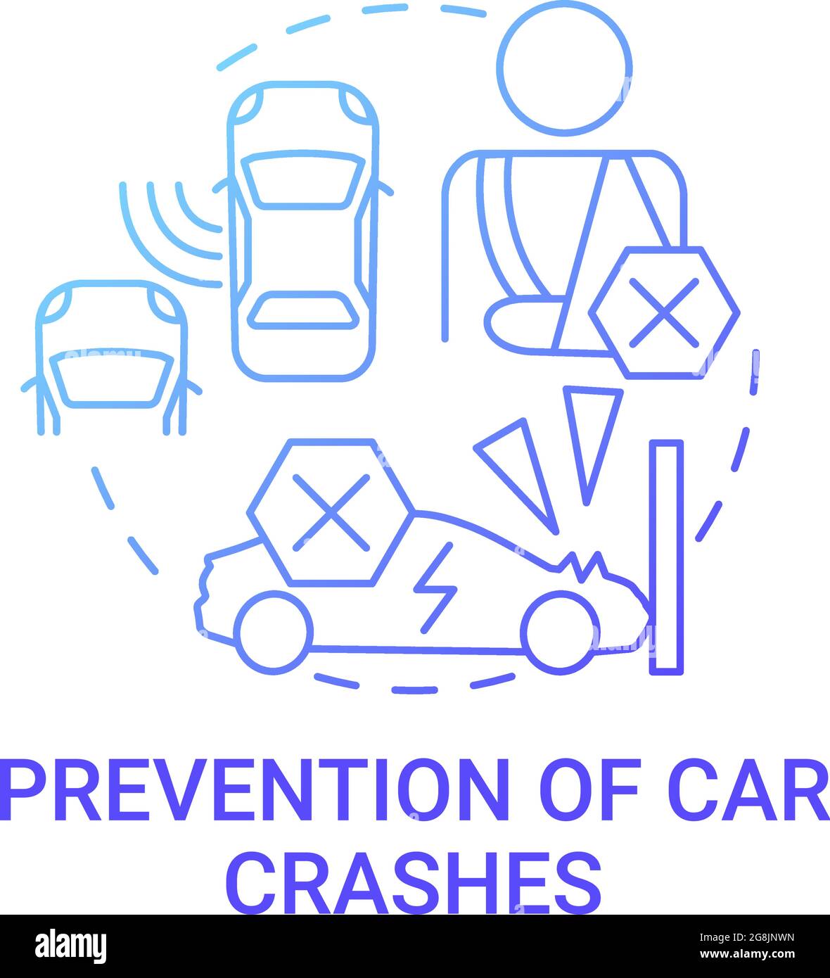 EV crashes prevention concept icon Stock Vector Image & Art - Alamy