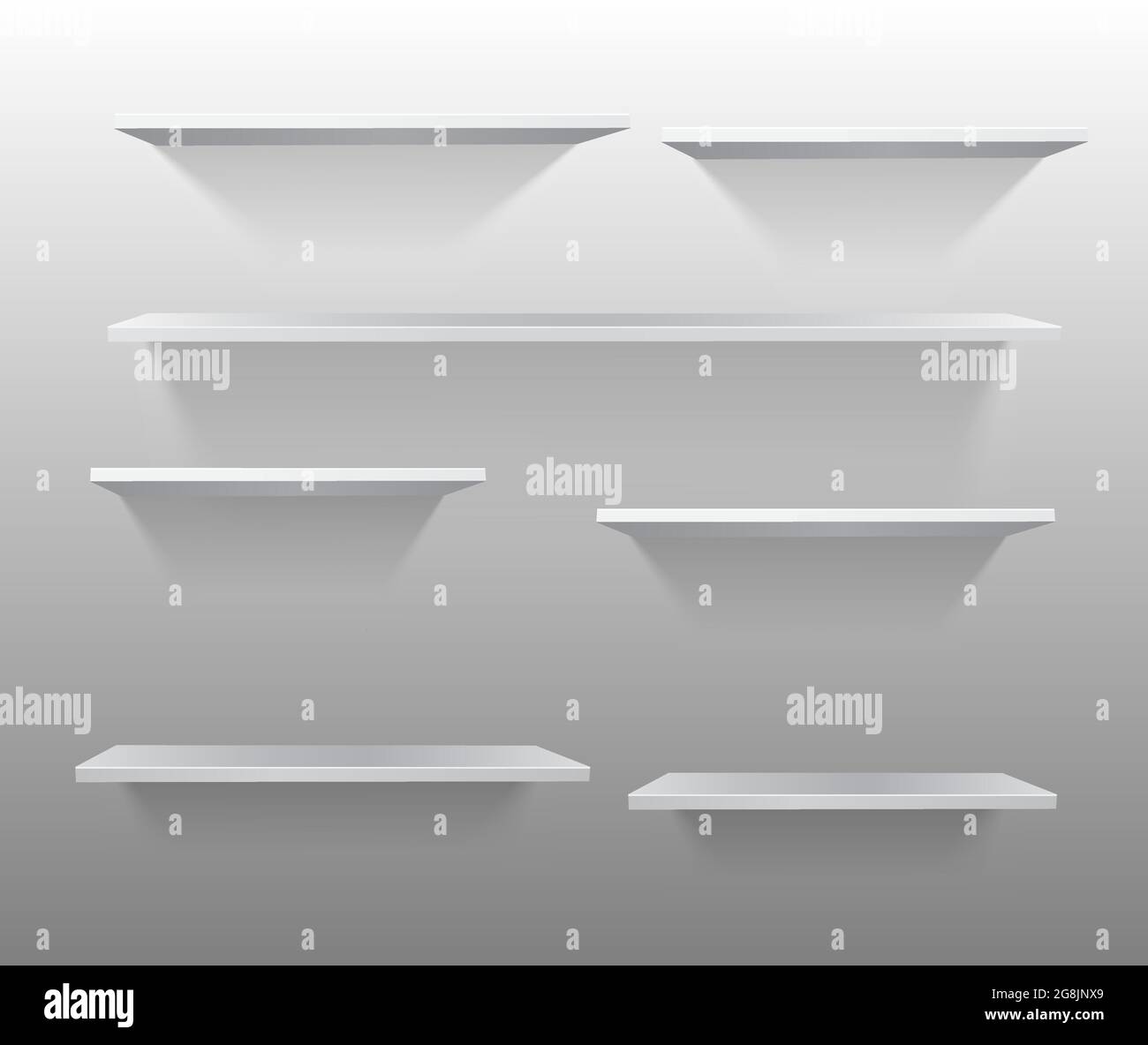 Realistic store shelves wall Stock Vector Images - Alamy