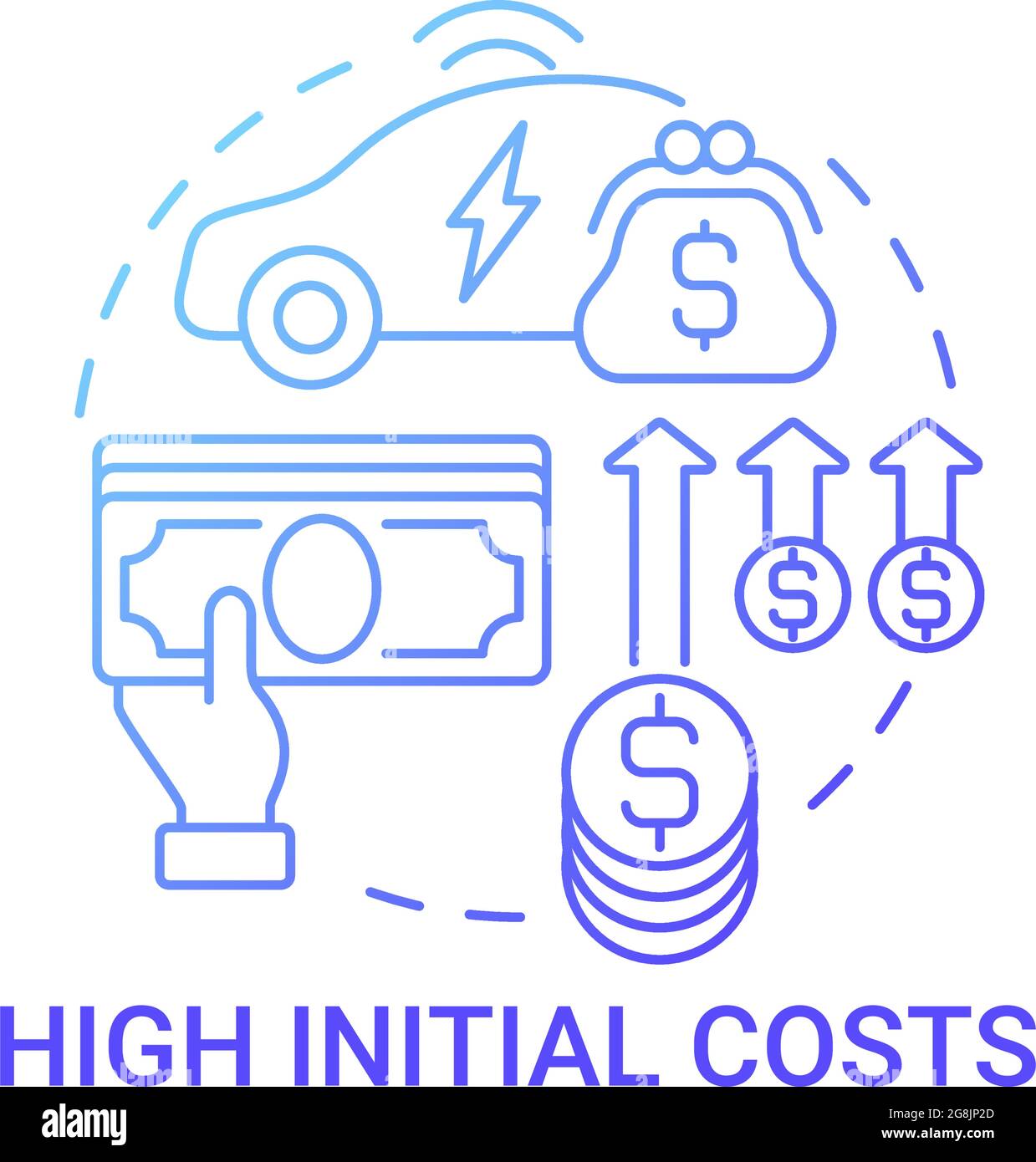 High initial eco vehicle costs concept icon Stock Vector Image & Art ...