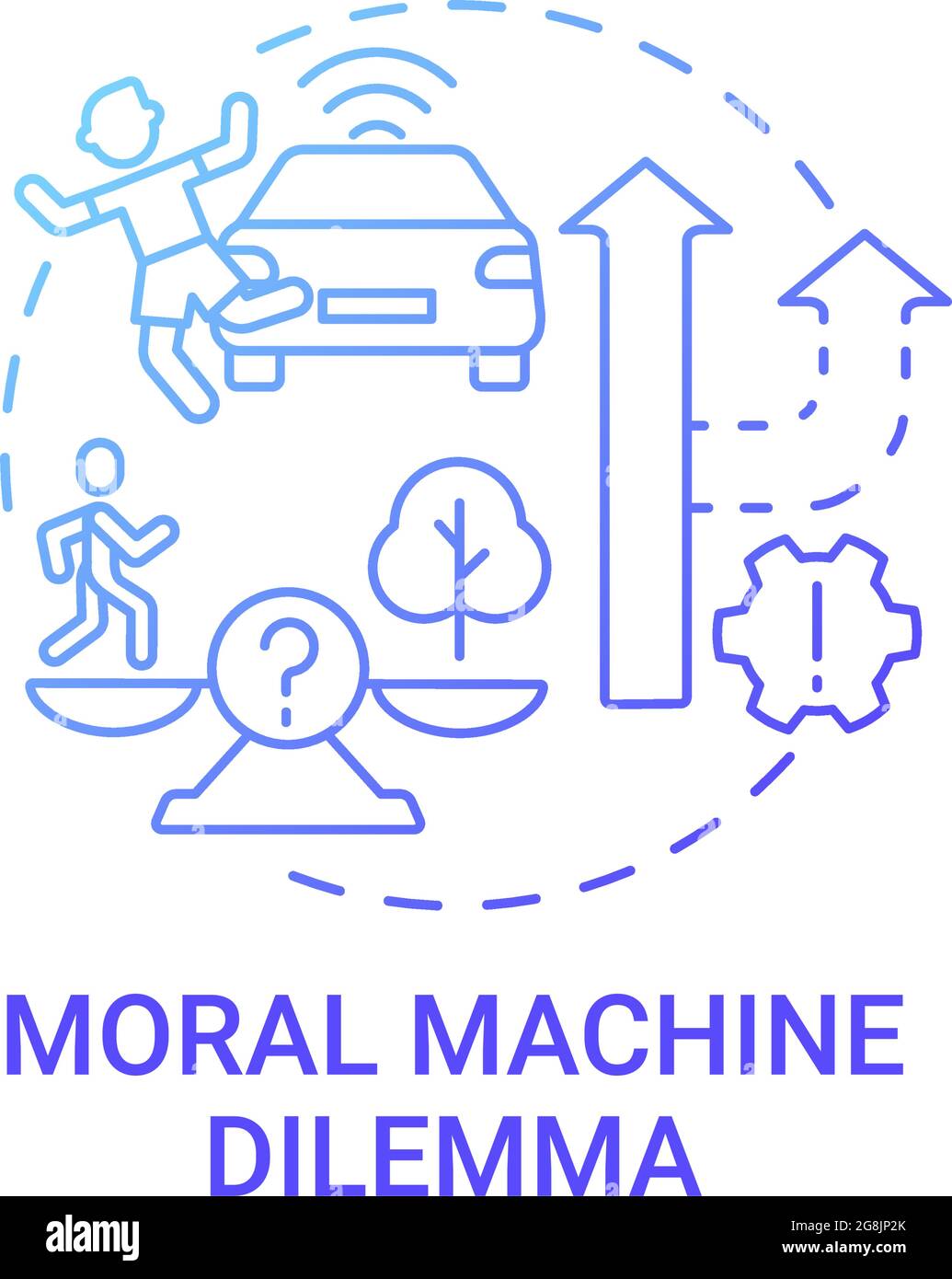 Autonomous vehicle artificial intelligence issue concept icon Stock ...