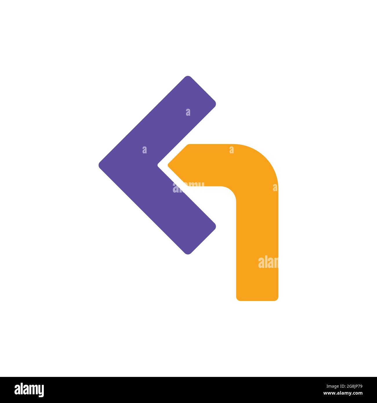 Turn left arrow vector glyph icon. Navigation sign. Graph symbol for travel and tourism web site ...