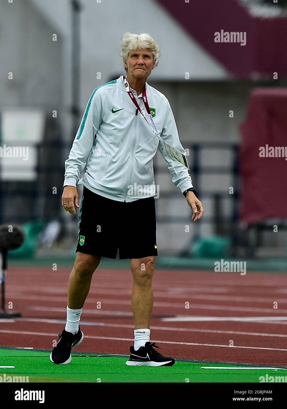 RIFU, JAPAN - JULY 21: coach Pia Sundhage of Brazil during the Tokyo ...