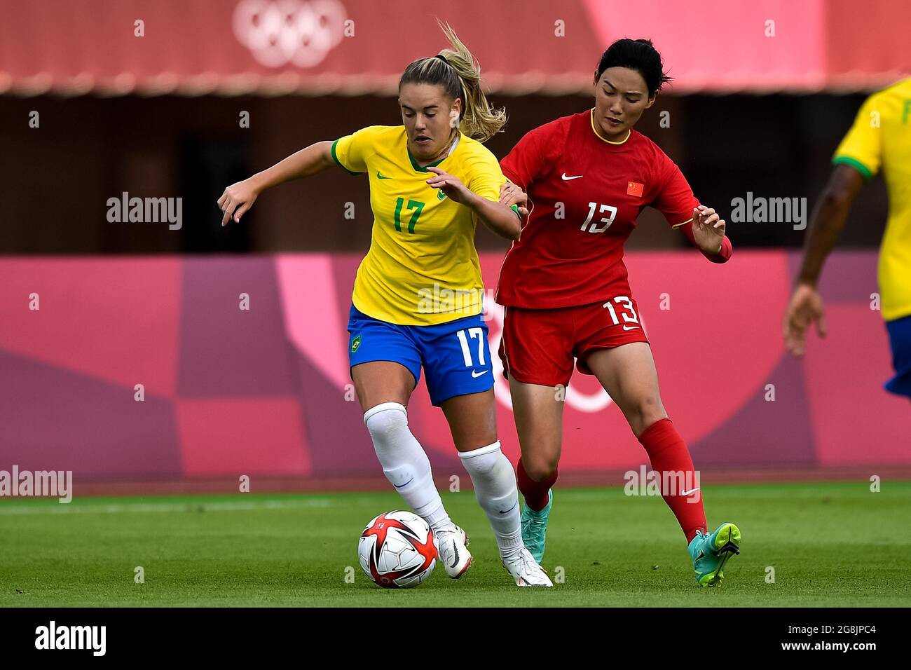 RIFU, JAPAN - JULY 21: Andressinha of Brazil and Guiping Luo of China ...
