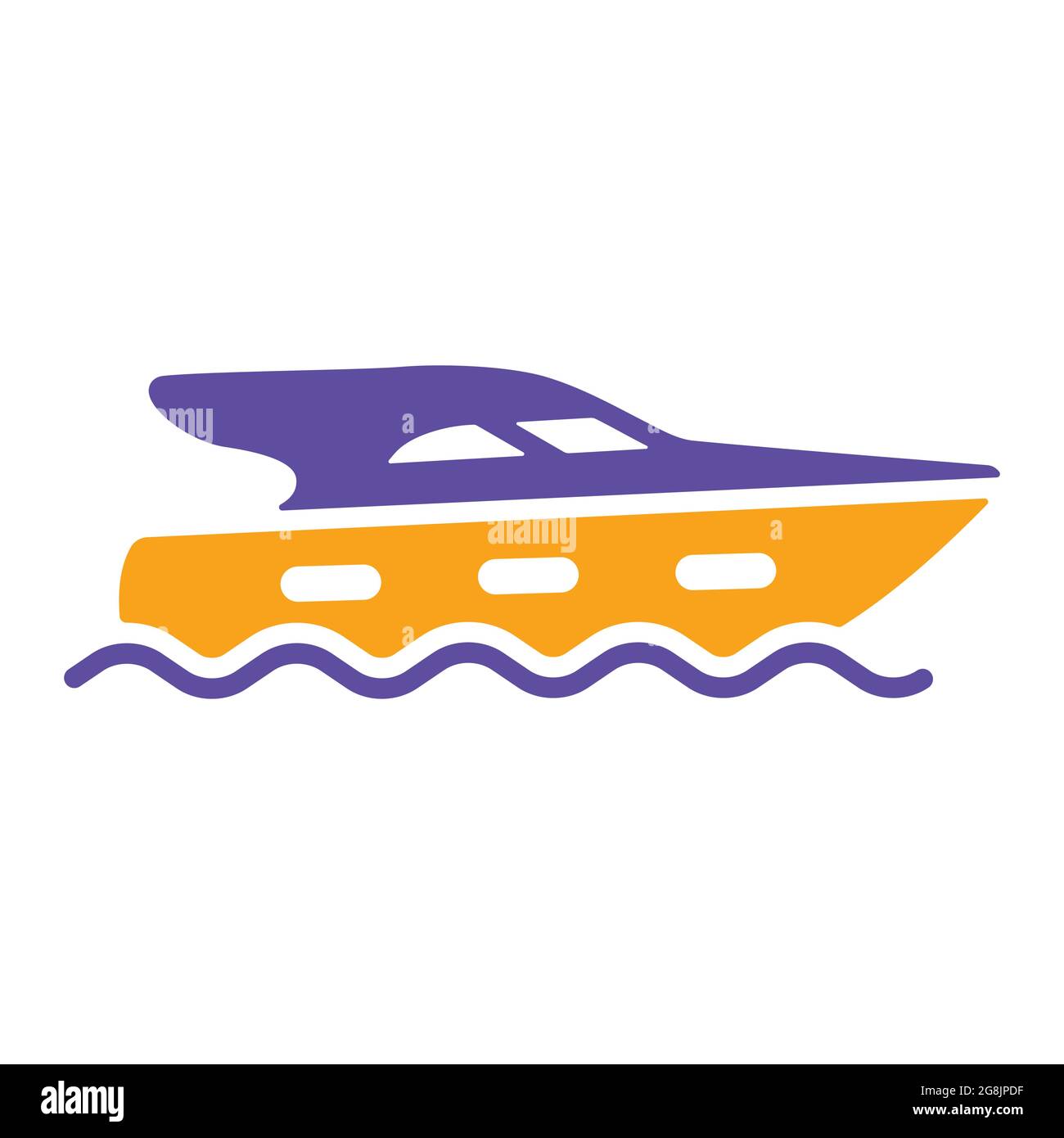 Cruising motor yacht flat vector glyph icon. Graph symbol for travel ...