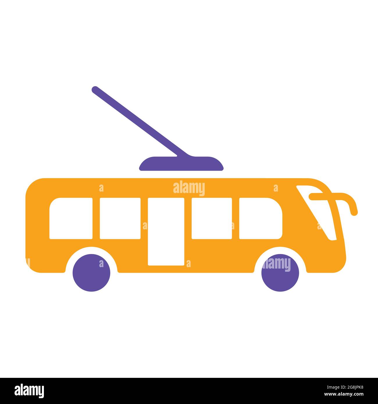 Trolley or trolleybus flat vector glyph icon. Graph symbol for travel ...
