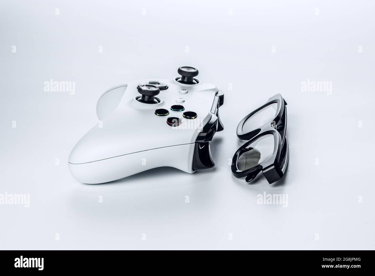 video game controller isolated on white background Stock Photo - Alamy