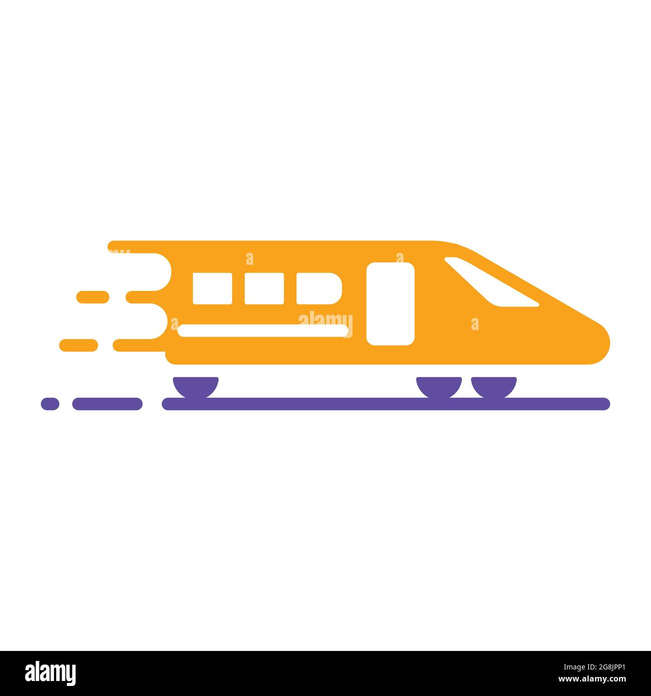 High-speed passenger train flat vector glyph icon. Graph symbol for ...