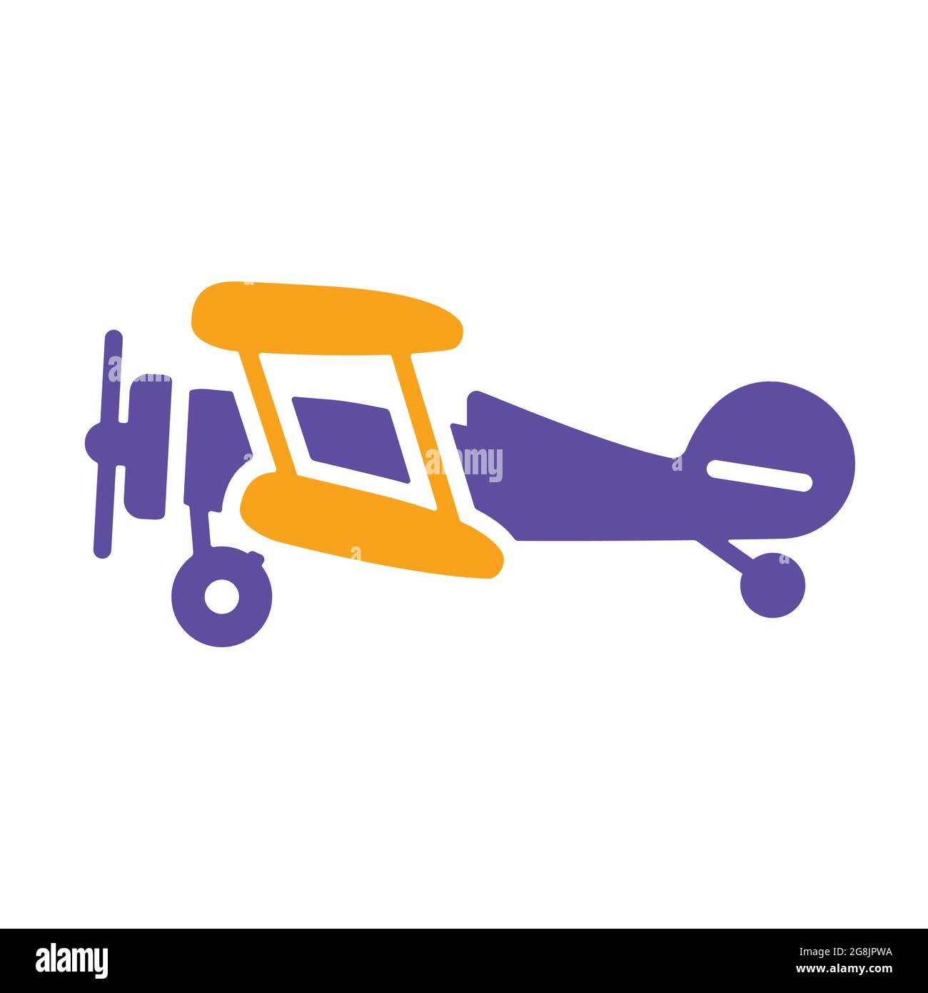 Light aircraft plane flat vector glyph icon. Graph symbol for travel ...