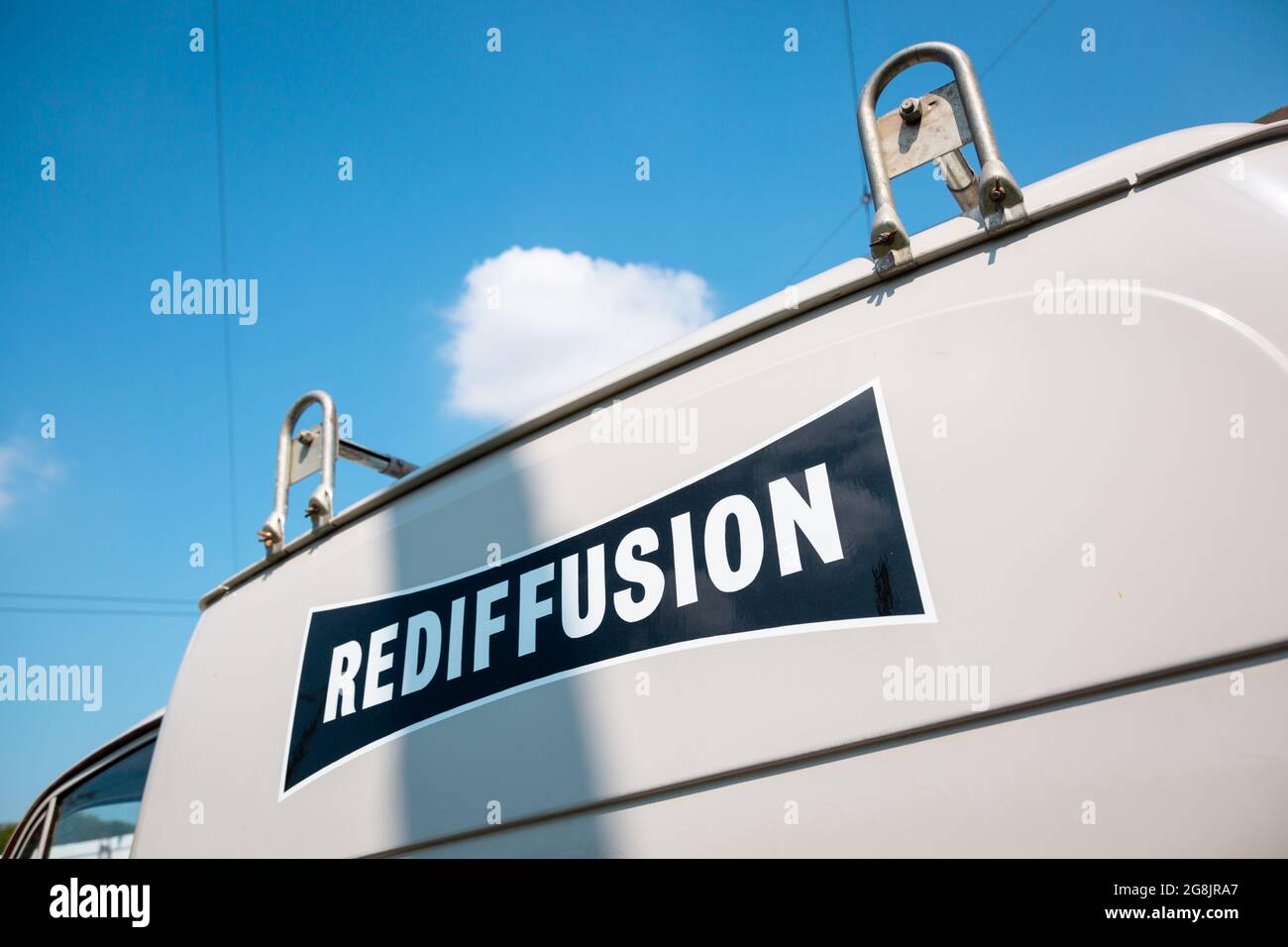 Rediffusion van, Black Country Living Museum, Dudley, UK Stock Photo ...