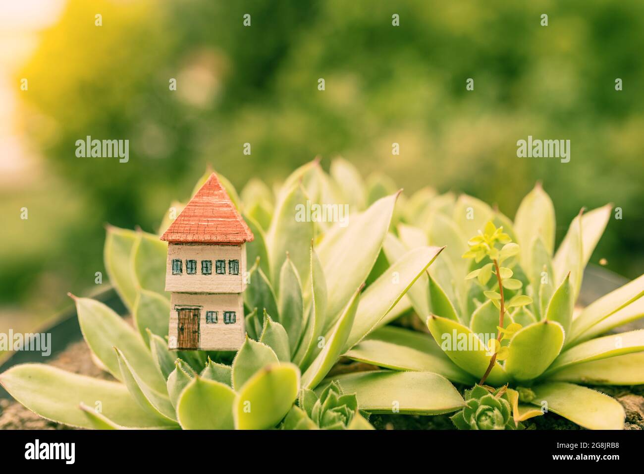 Miniature green eco house hi-res stock photography and images - Alamy