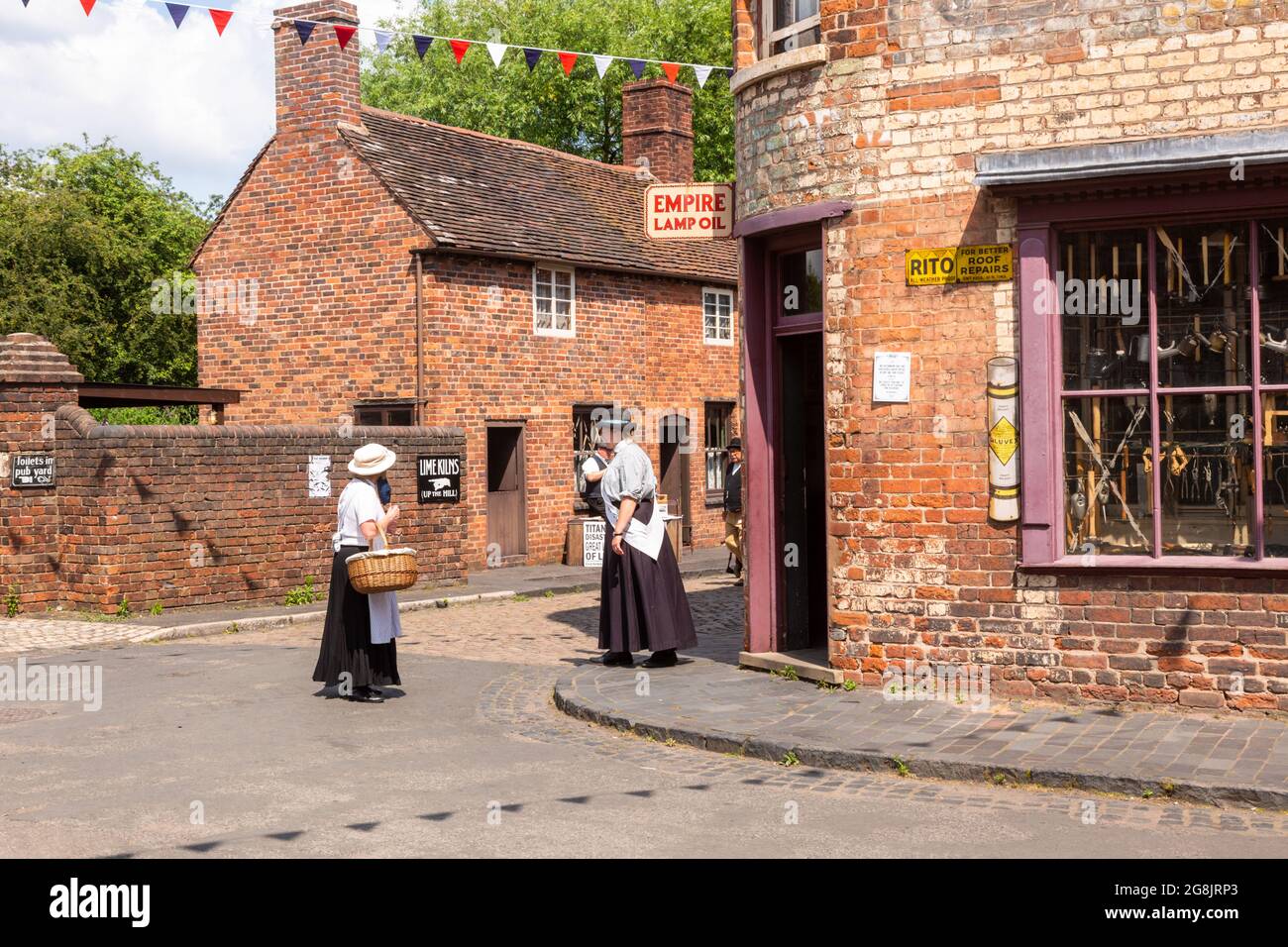 Main street in The Black Country Living Museum, Dudley,UK Stock Photo ...