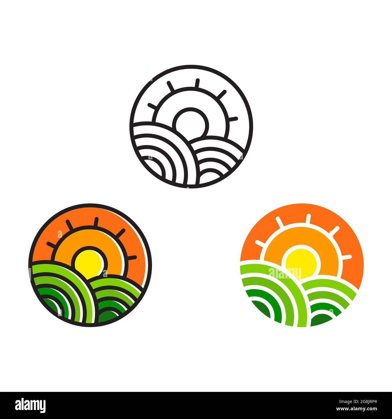 sun farm logo Vector icon design illustration Template Stock Vector ...