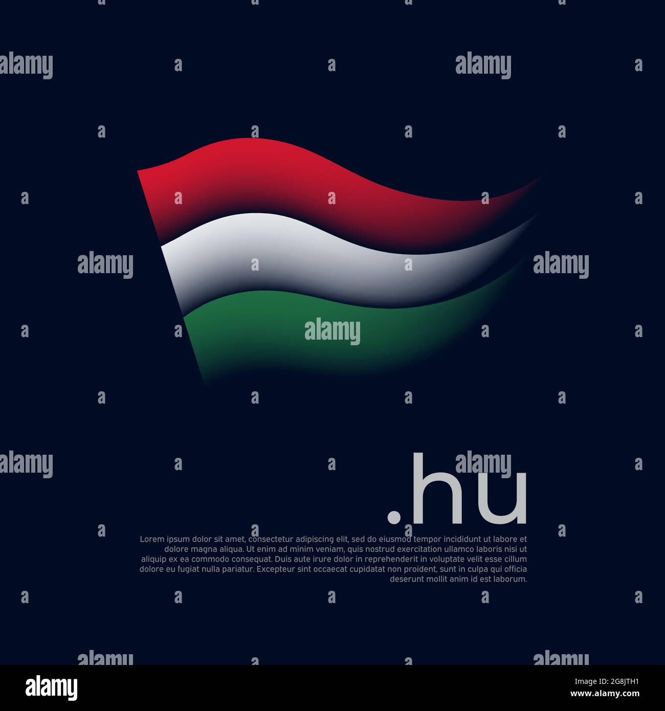 Hungary flag. Stripes colors of the hungarian flag on a dark background ...