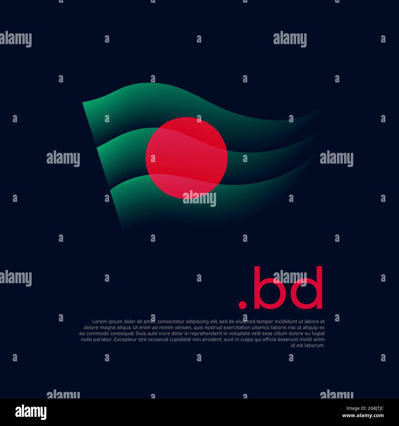 Bangladesh flag. Stripes colors of the bangladeshi flag on a dark ...