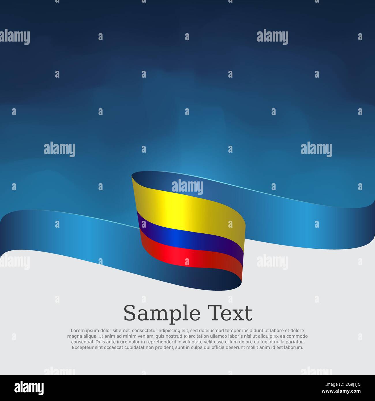 Colombia flag background. Colombian flag wavy ribbon on blue white ...