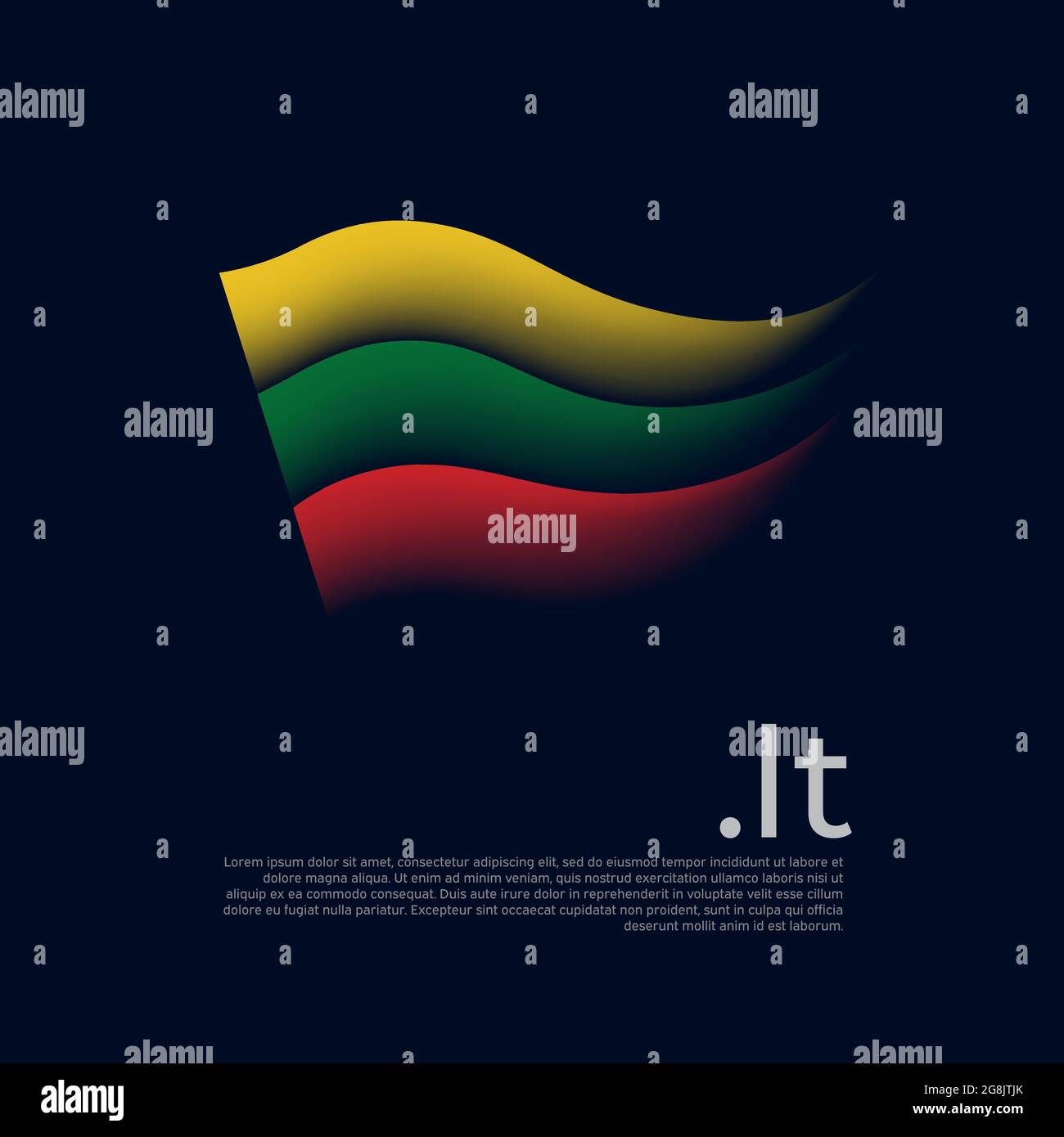 Lithuania flag. Stripes colors of the lithuanian flag on a dark ...