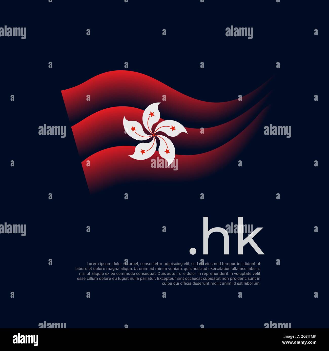 Hong Kong flag. Colored stripes of the hong kong flag on a dark ...