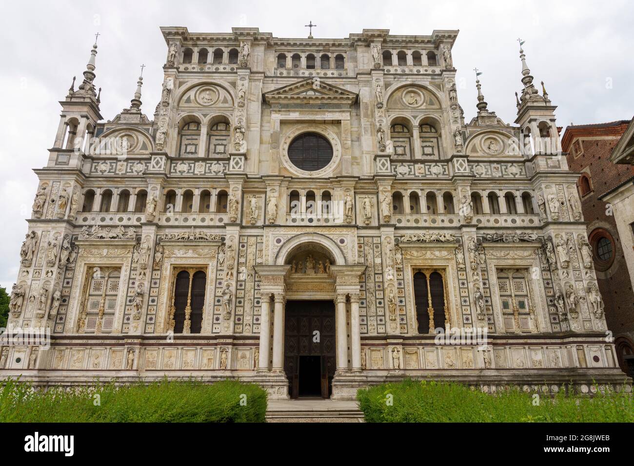 Certosa di Pavia, exterior of the historic abbey in Pavia province ...