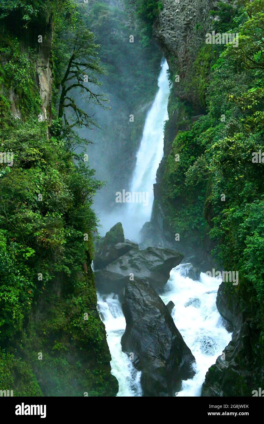 Pailon del Diablo Waterfall, Rio Verde Waterfall, Tungurahua Province ...