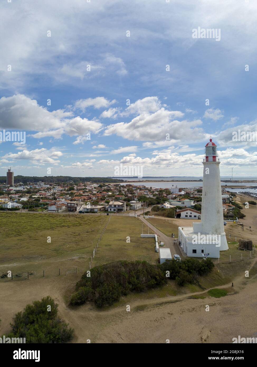 Aerial view of the town, La Paloma, located in Rocha, Uruguay Stock ...