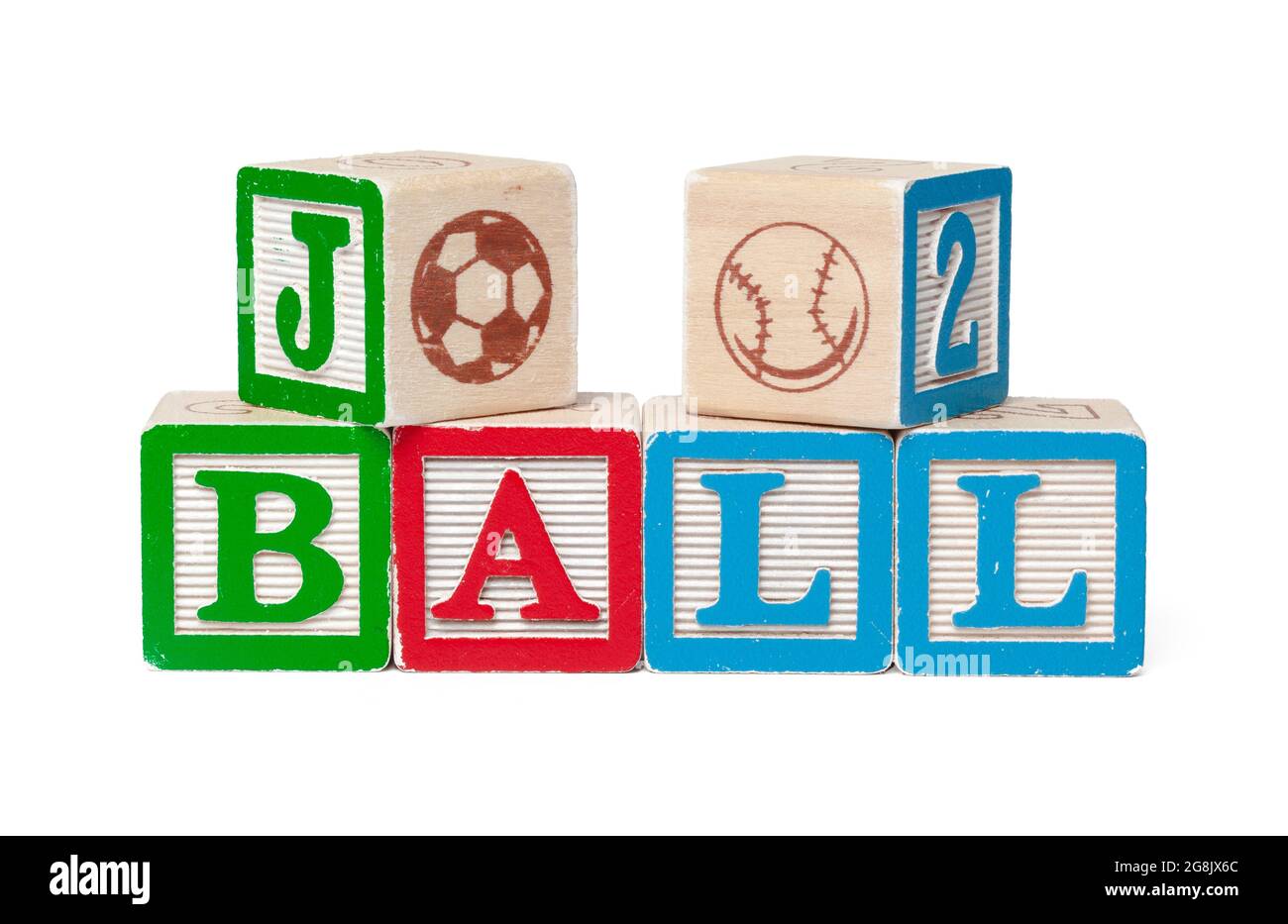 Colorful alphabet blocks. Word ball isolated on white background Stock ...