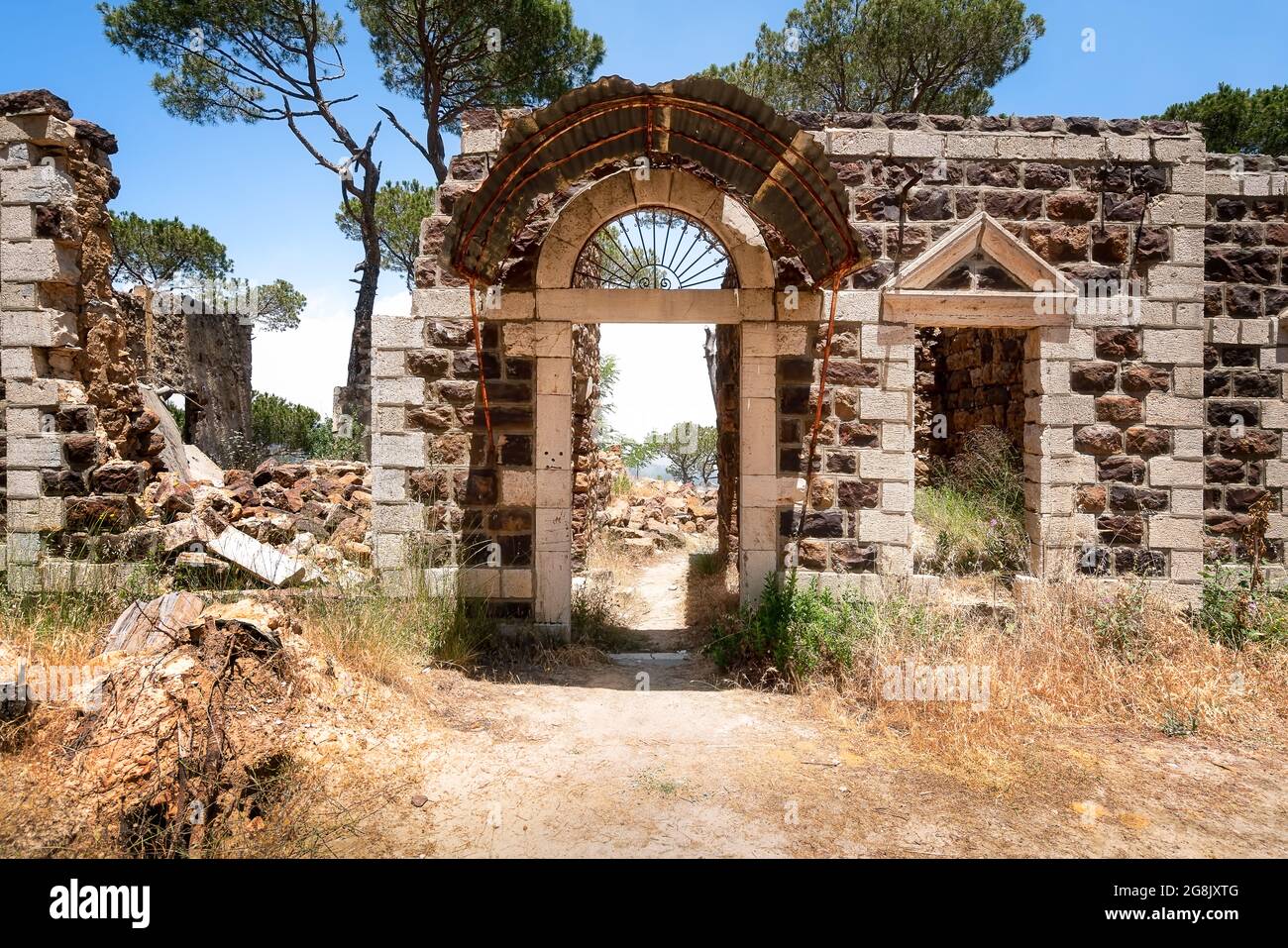 Stone Remains of Abandoned House in Lebanon Stock Photo - Alamy
