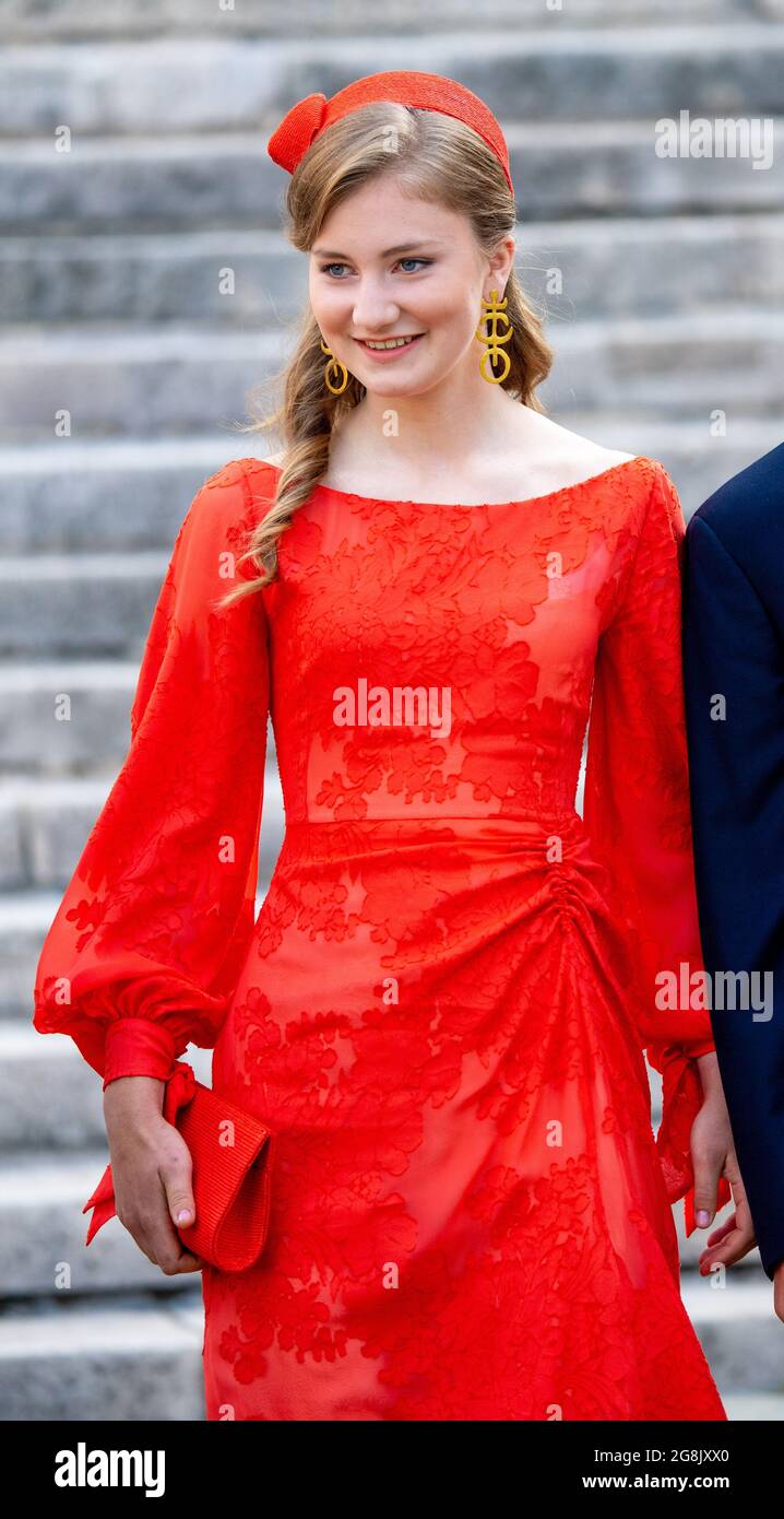Princess Elisabeth of Belgium attending Te Deum in Brussels, Belgium ...