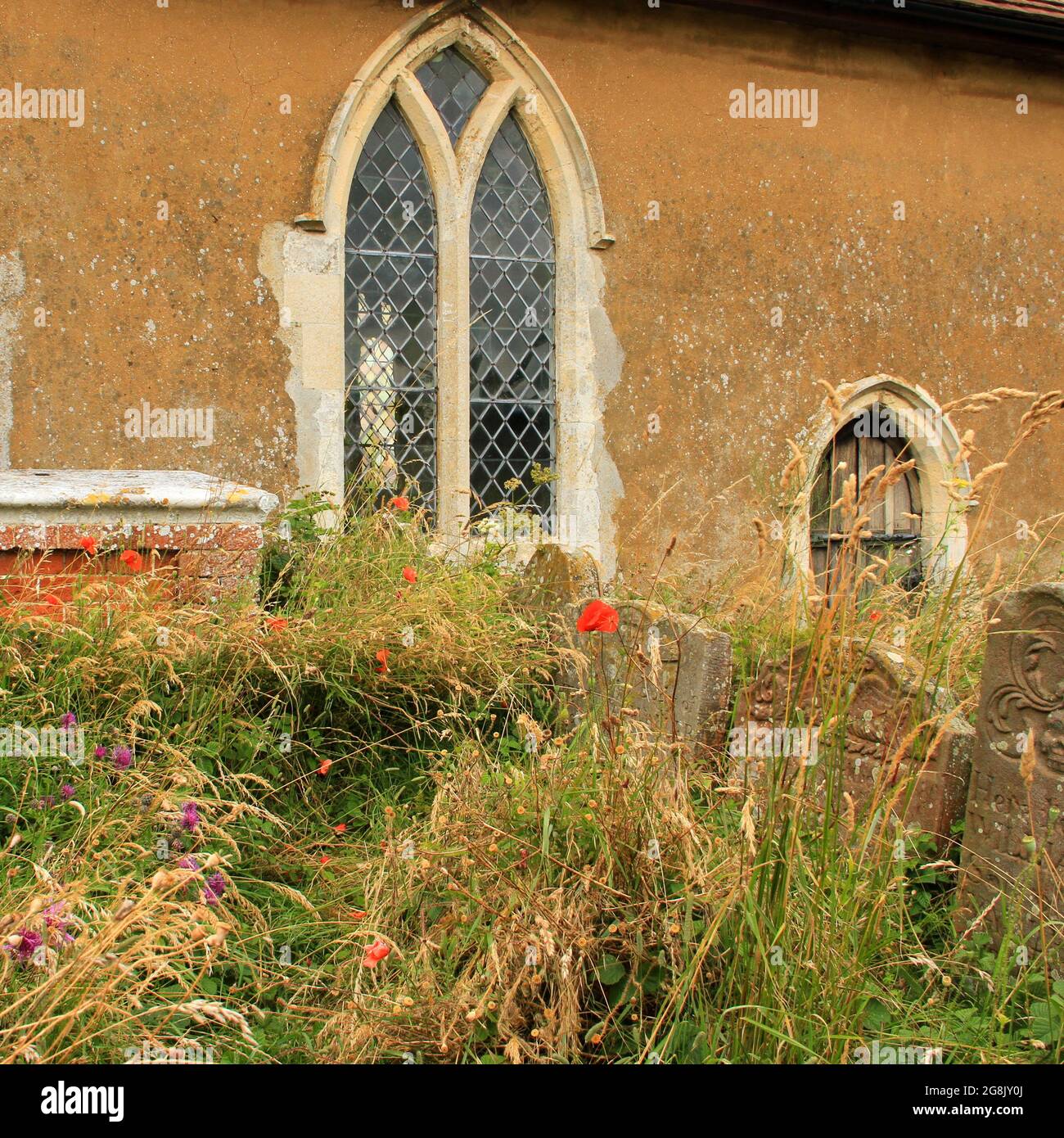 Churchyard with wildflowers hi-res stock photography and images - Alamy