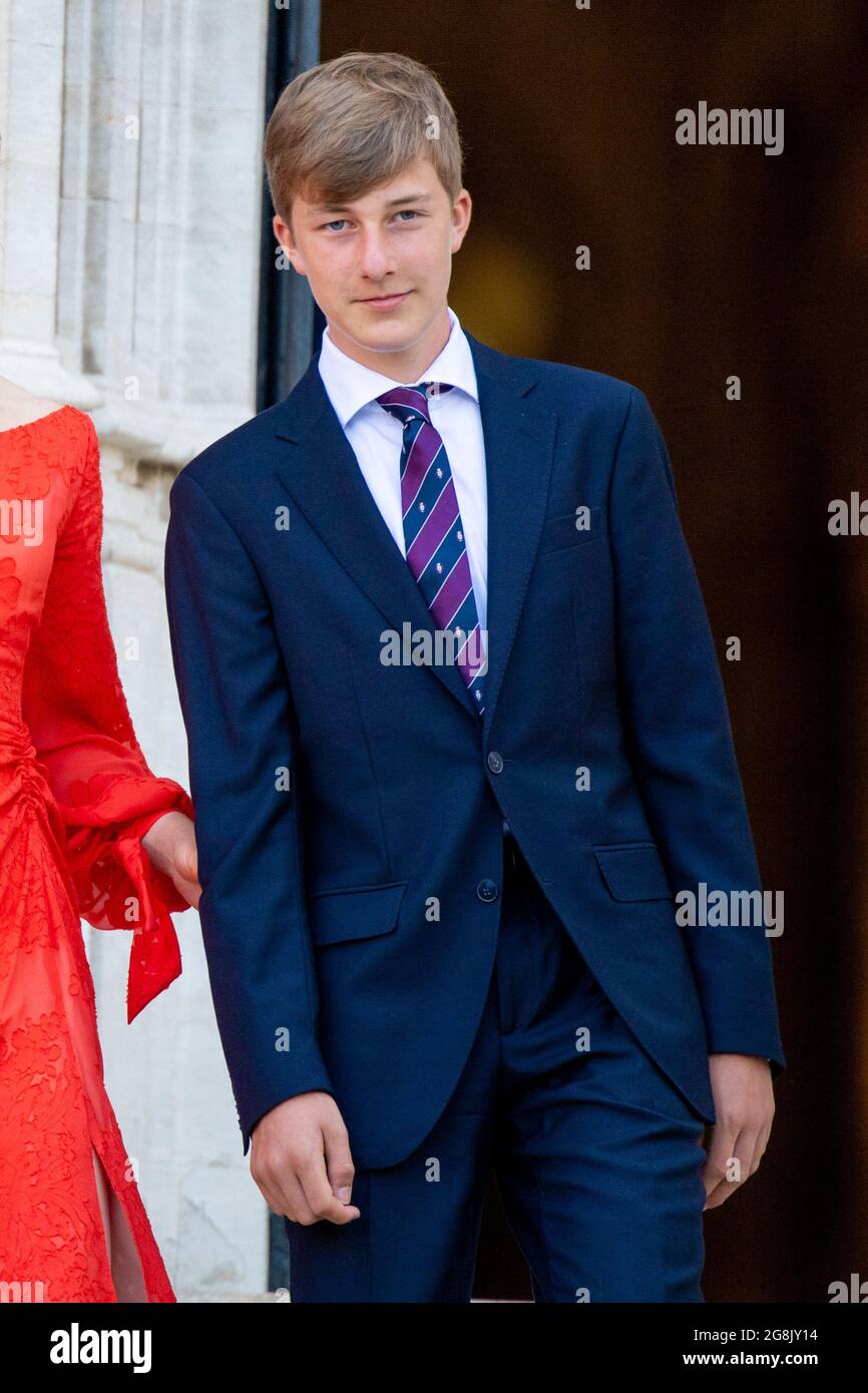 Prince Emmanuel of Belgium attending Te Deum in Brussels, Belgium ...