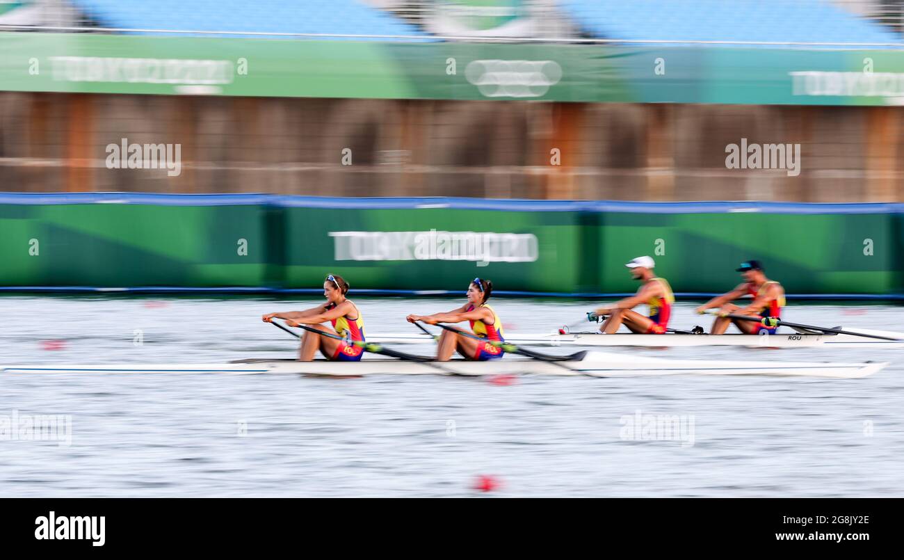21 July 2021, Japan, Tokio: Rowing: Olympics, training, in the Sea ...