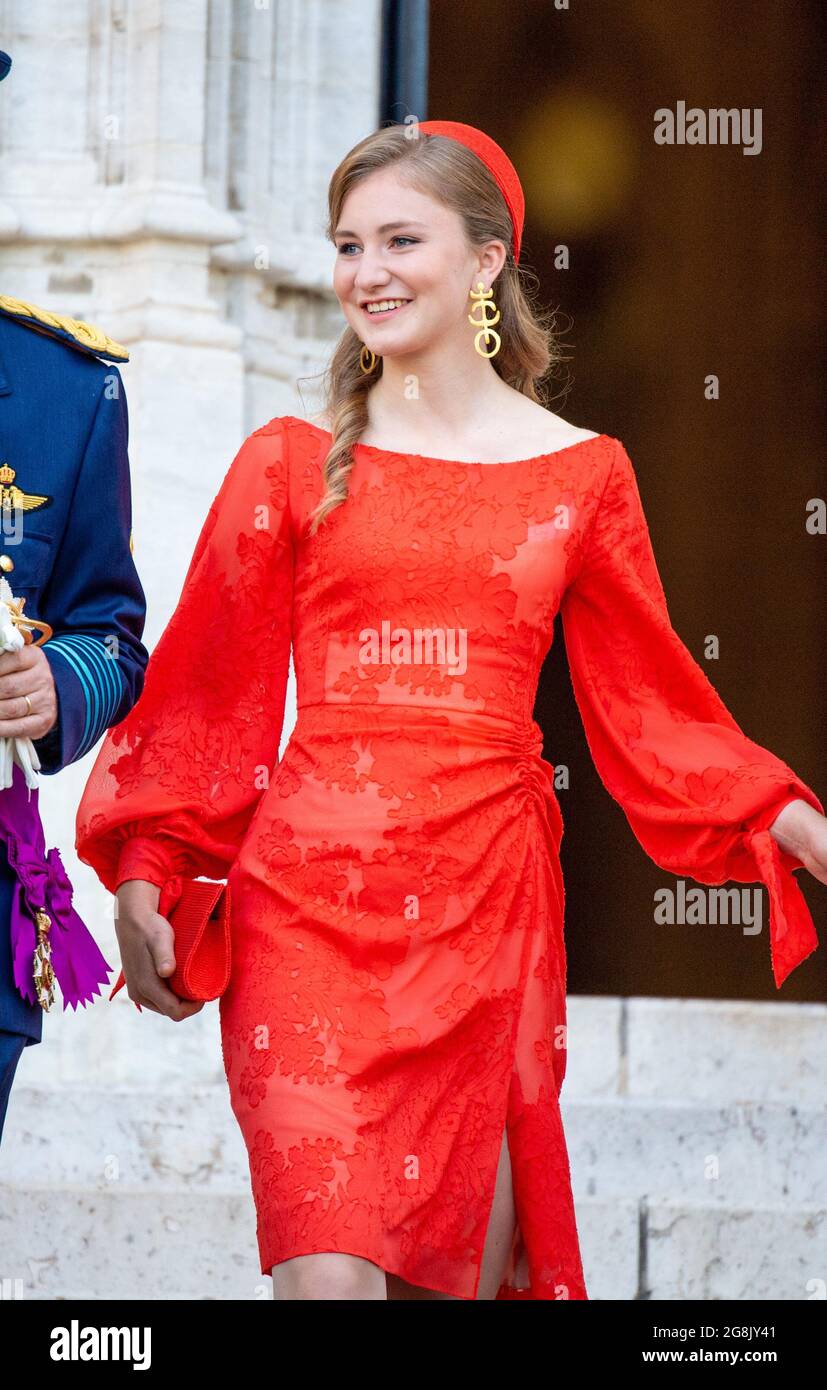 Princess Elisabeth of Belgium attending Te Deum in Brussels, Belgium ...