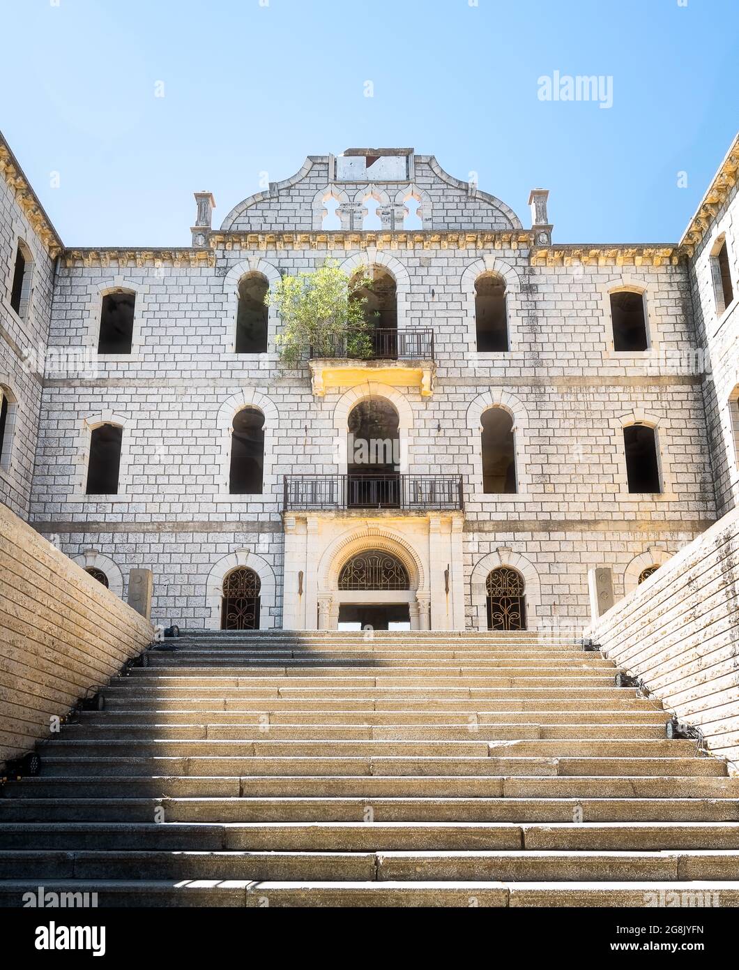 Abandoned Hotel Al Kassouf in Dhour El Choueir, Lebanon Stock Photo - Alamy