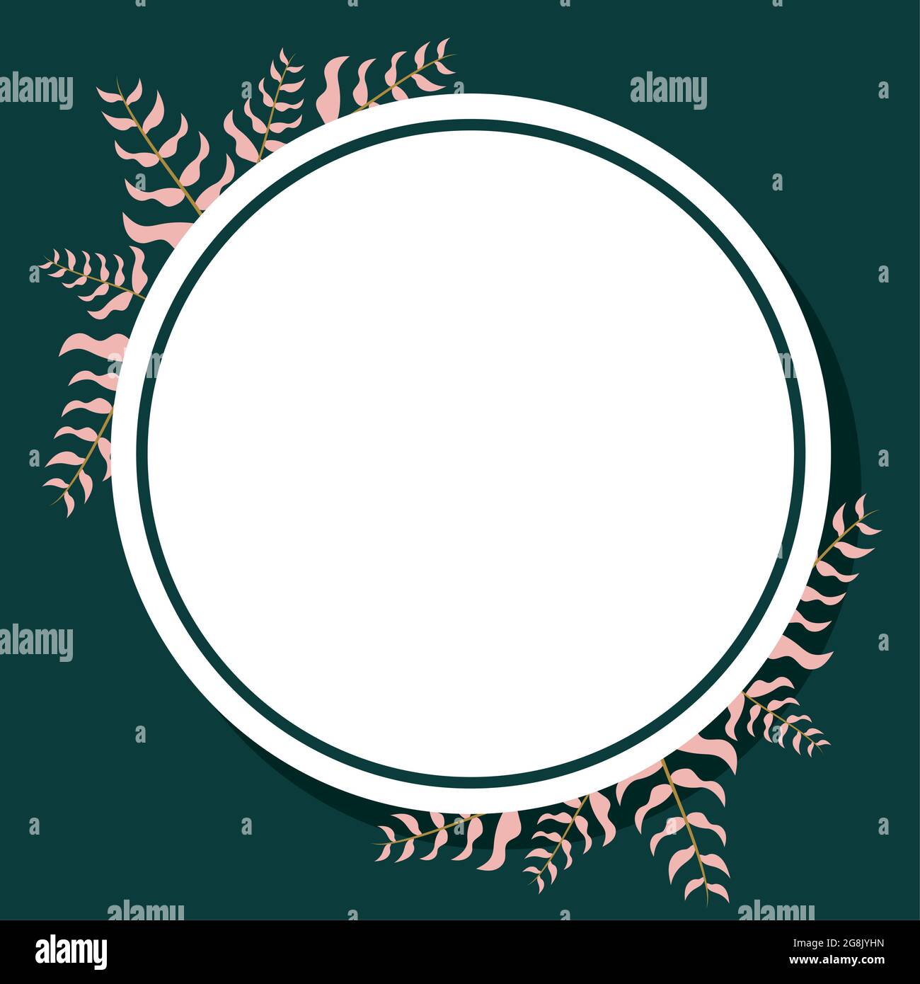 leaves round frame Stock Vector Image & Art - Alamy