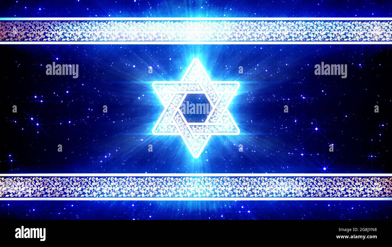 pretty Israel flag with david star . abstract 3D rendering Stock Photo ...