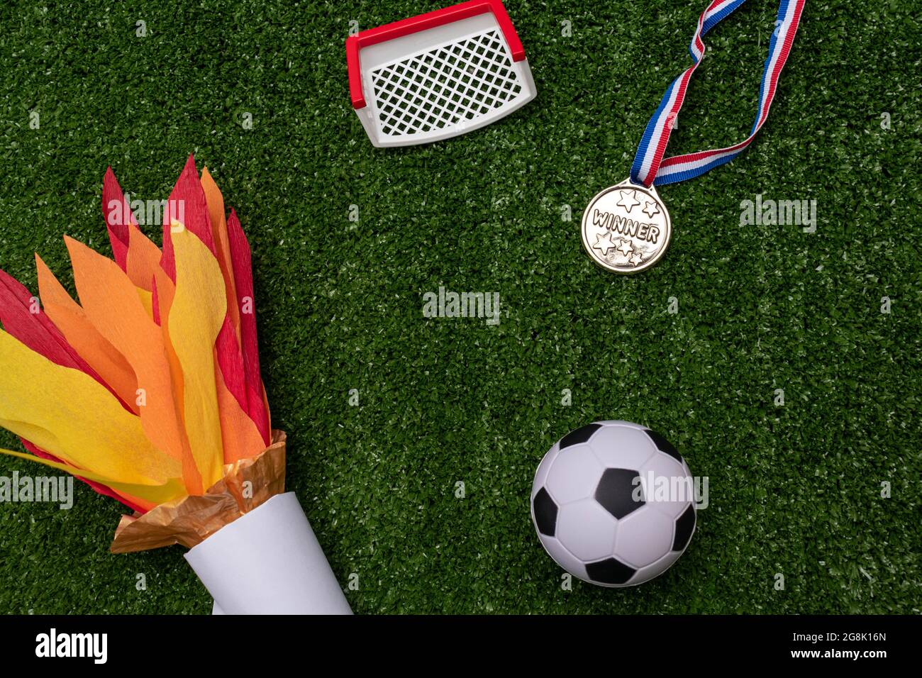 High angle shot of the Olympic football objects - Tokyo Olympic Games ...