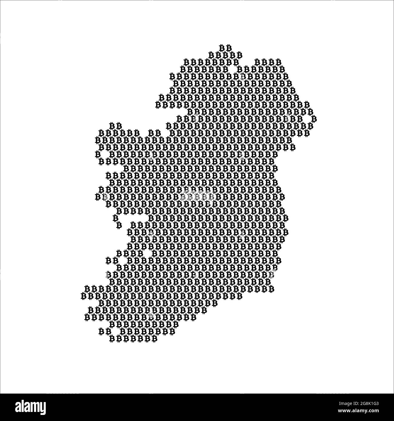 Ireland country map made with bitcoin crypto currency logo Stock Vector ...