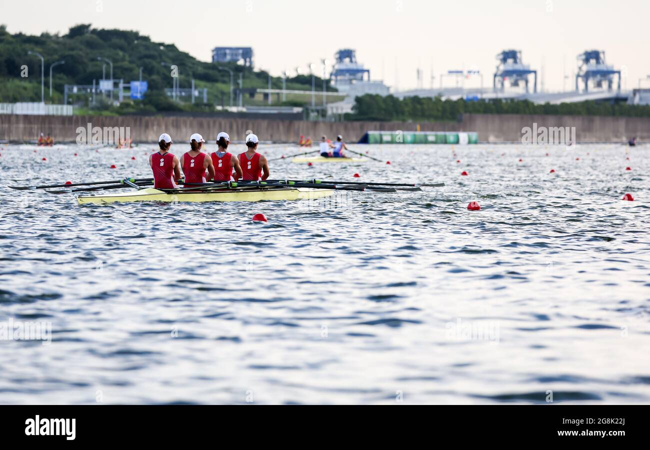 Tokio, Japan. 21st July, 2021. Rowing: Olympics, training, in the Sea ...