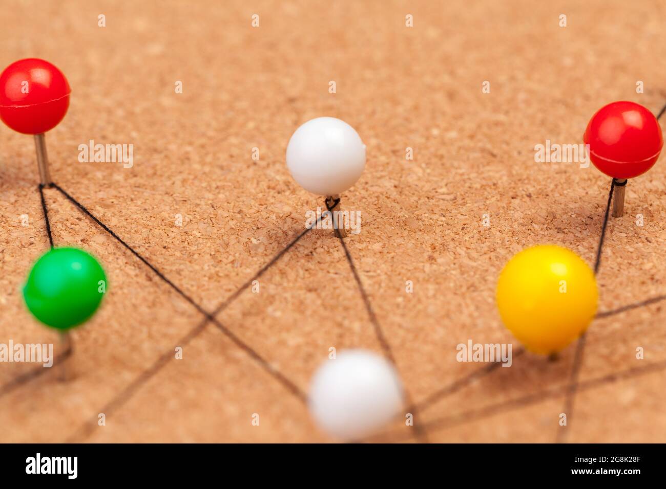 pins connected creating a network Stock Photo - Alamy