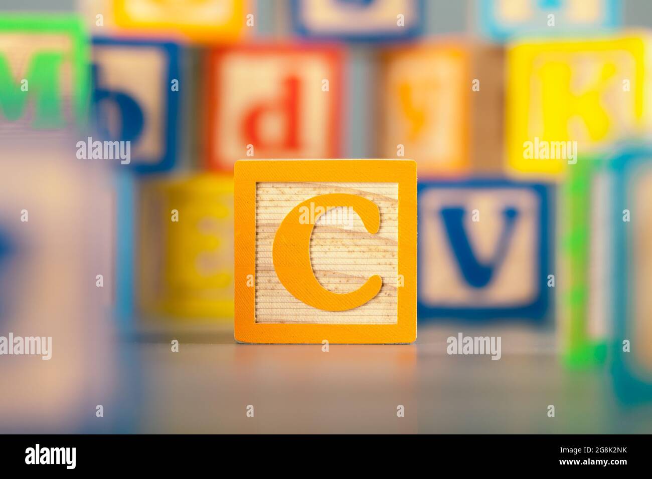 Photograph of colorful Wooden Block Letter C Stock Photo - Alamy