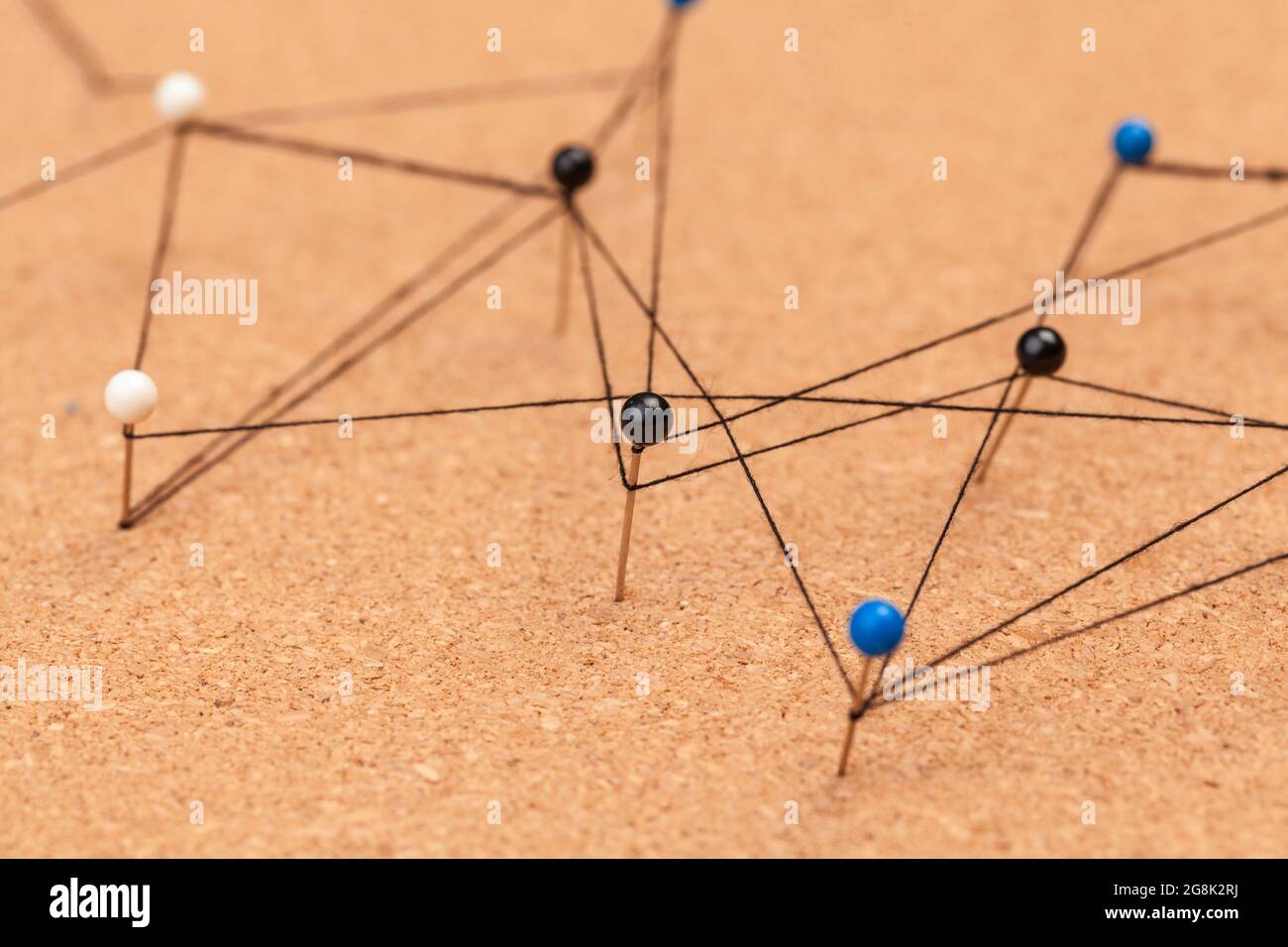 pins connected creating a network Stock Photo - Alamy