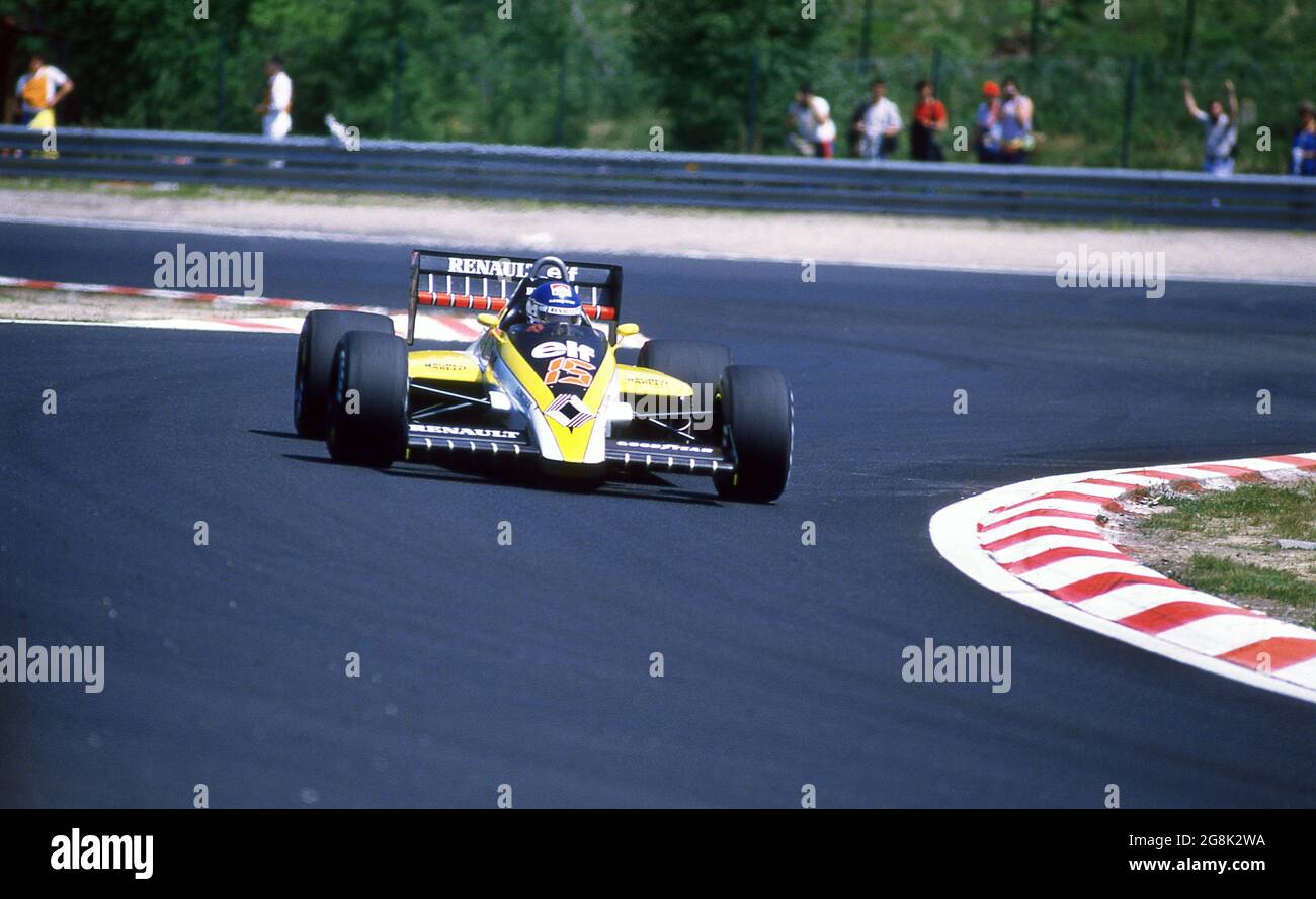 Spa- Francorchamps 1985 Belgium Grand Prix. Patrick Tambay qualifying ...
