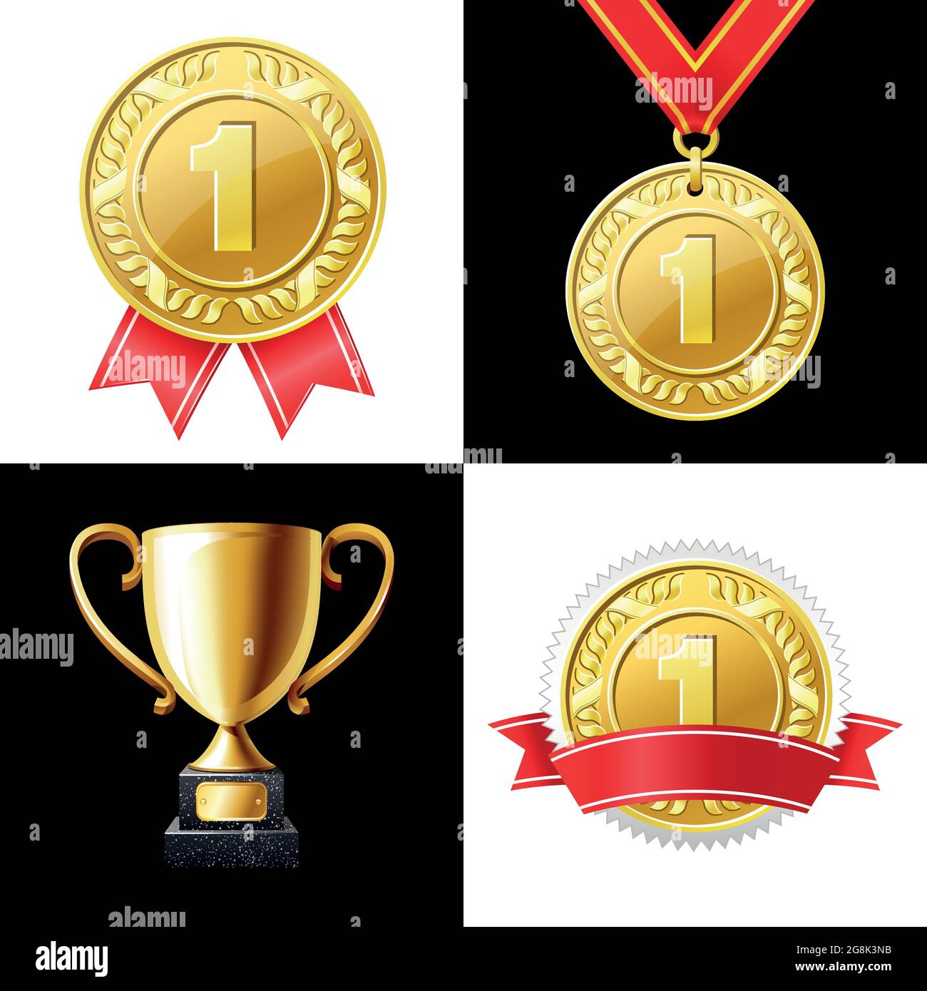 Red number one golden Stock Vector Images - Alamy