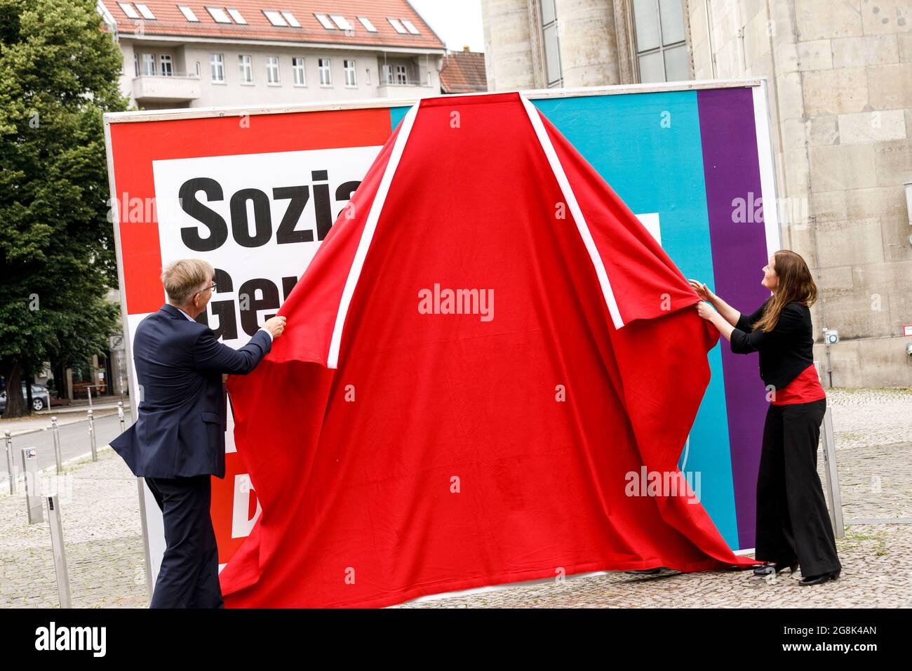 Berlin, Germany. 21st July, 2021. Janine Wissler and Dietmar Bartsch ...