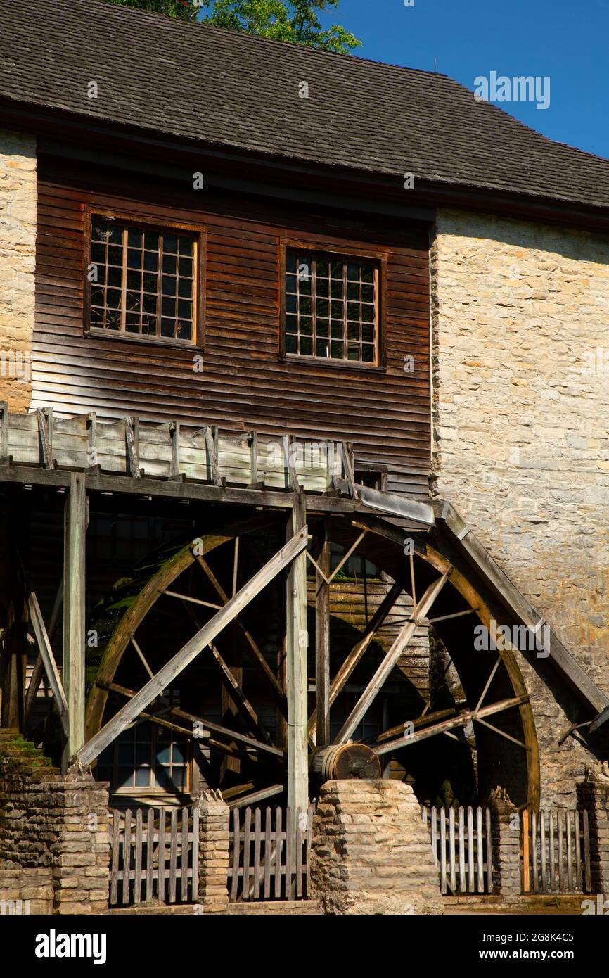 Grist Mill, Spring Mill State Park, Indiana Stock Photo - Alamy