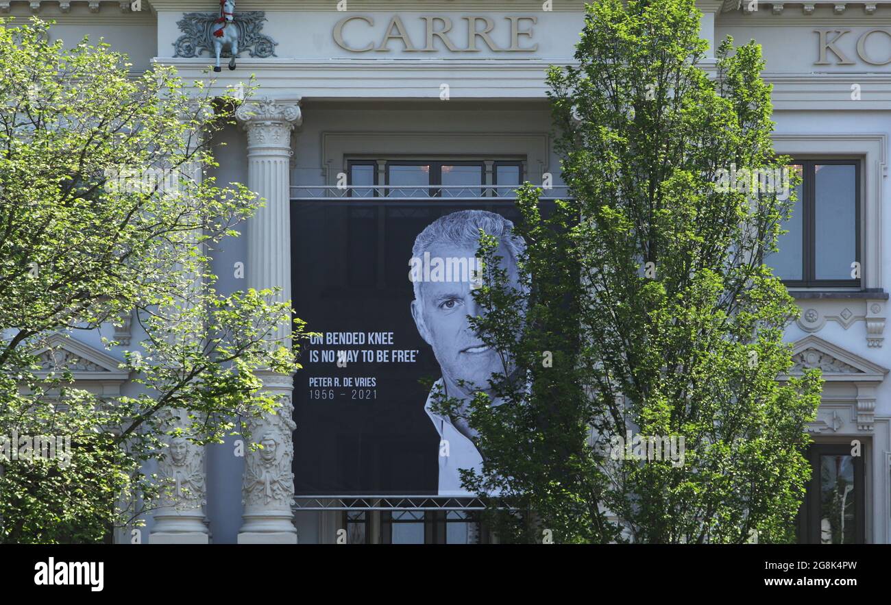Amsterdam, Netherlannds. 21st July, 2021. A giant picture of the Dutch ...
